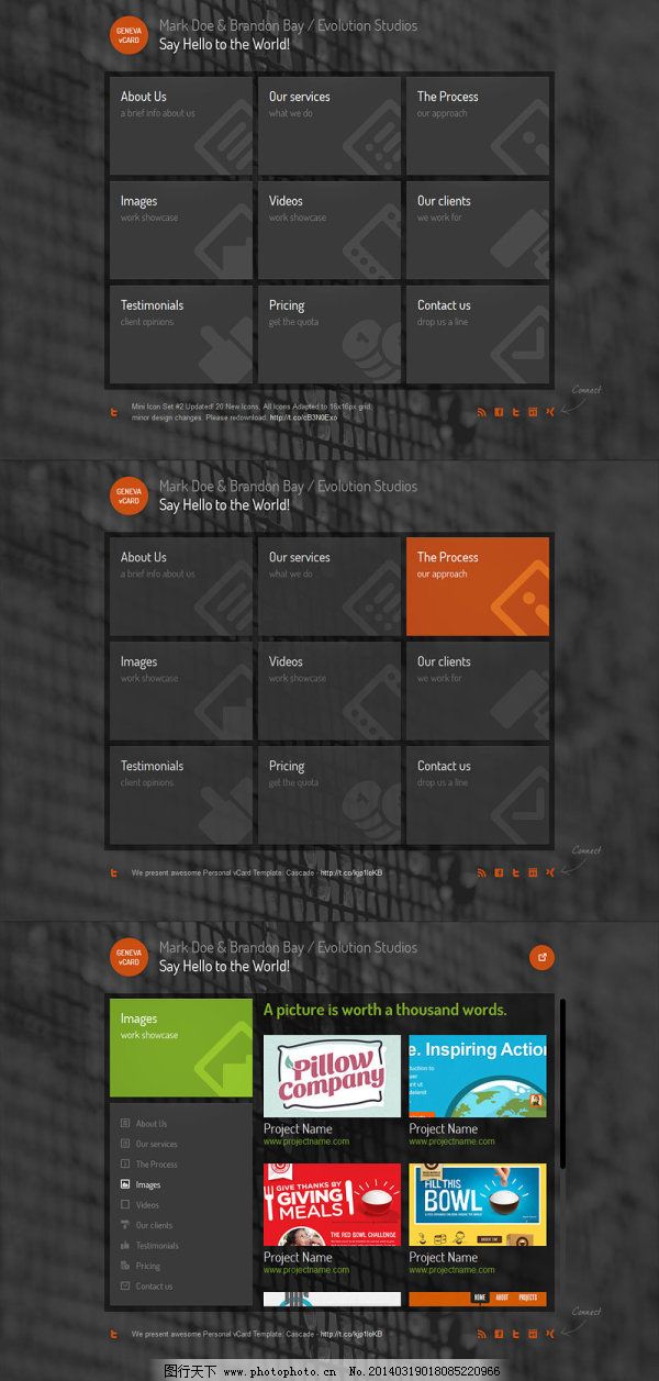 实用的个人主页模板Html5Css3图片_其他_H5/小程序-图行天下素材网